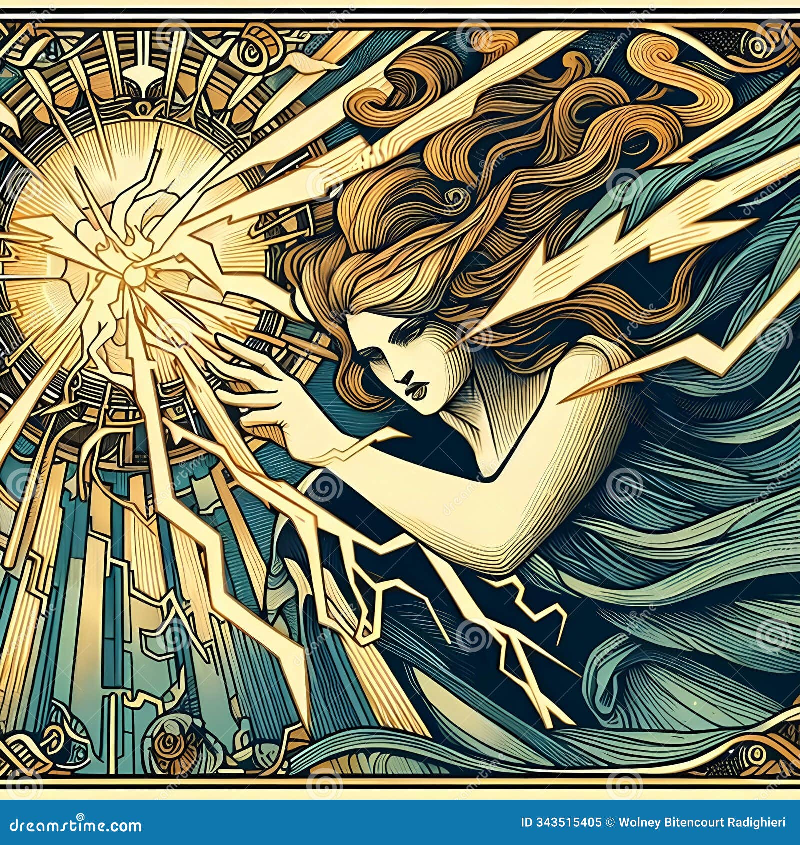 Illustration an Entity with the Power of Thunder Stock Illustration ...