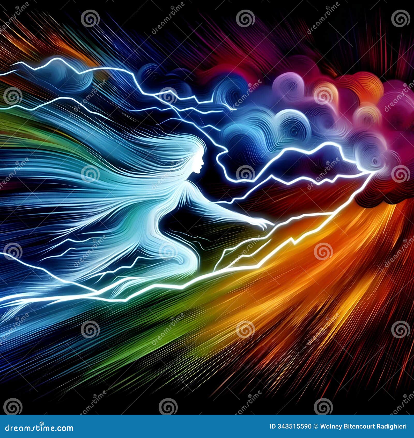 Illustration an Entity with the Power of Thunder Stock Illustration ...