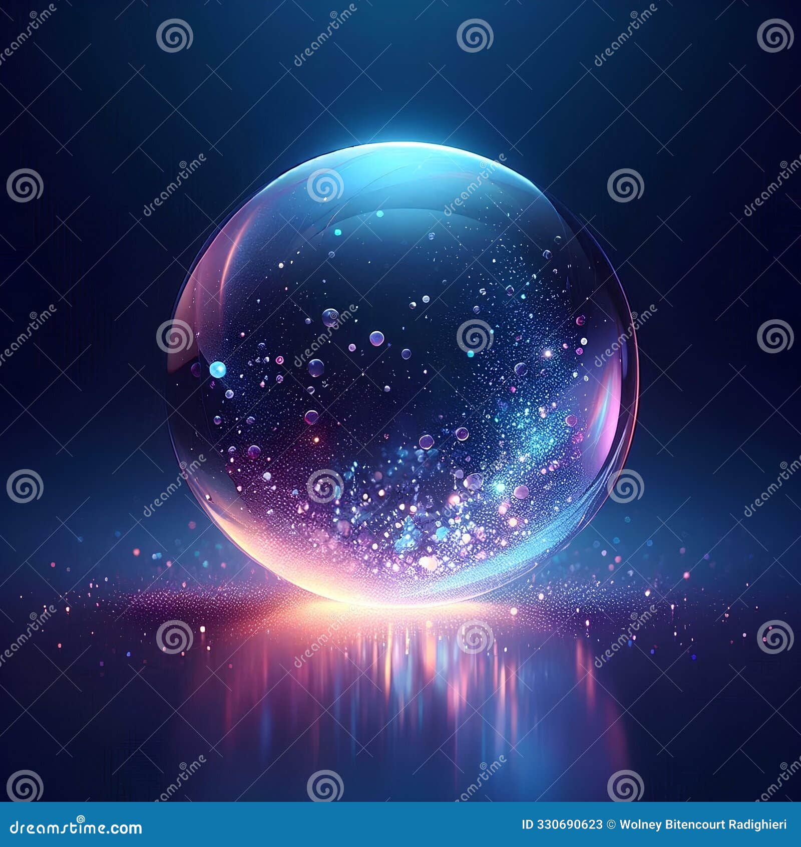 Artistic Illustration of a Sphere of Light Stock Illustration ...