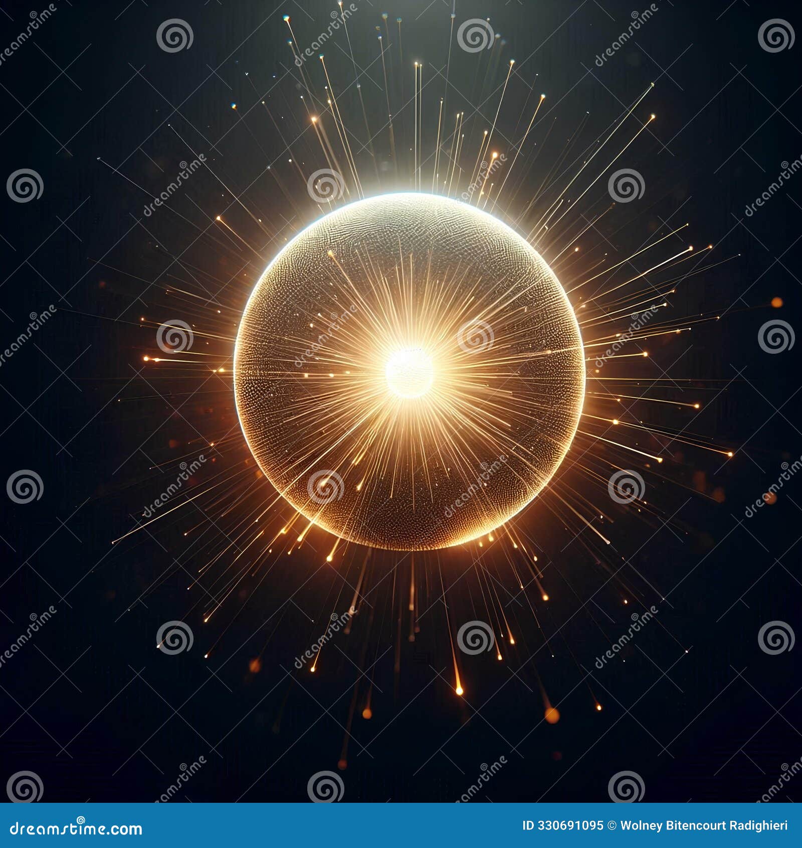 Artistic Illustration of a Sphere of Light Stock Illustration ...