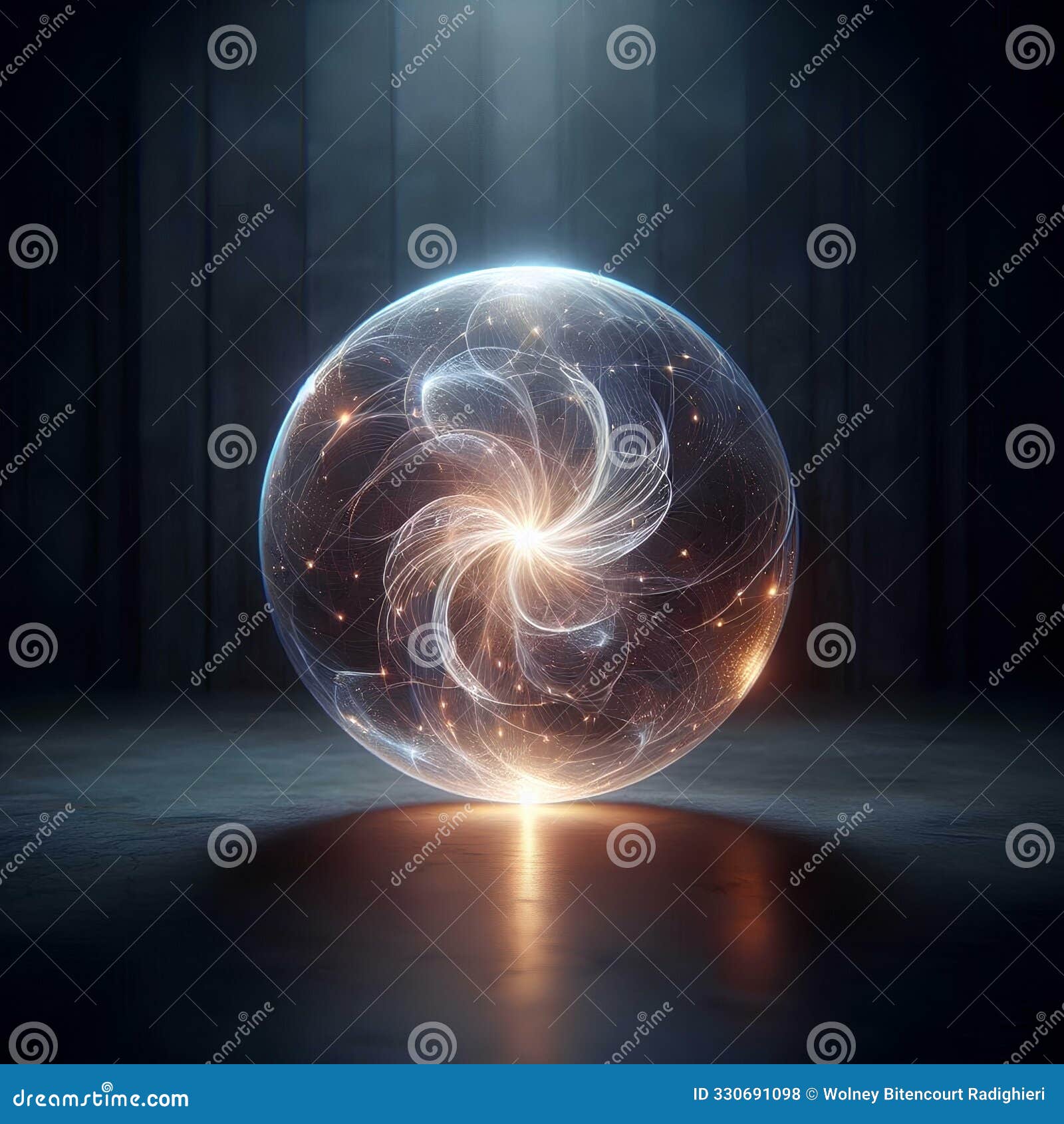 Artistic Illustration of a Sphere of Light Stock Illustration ...