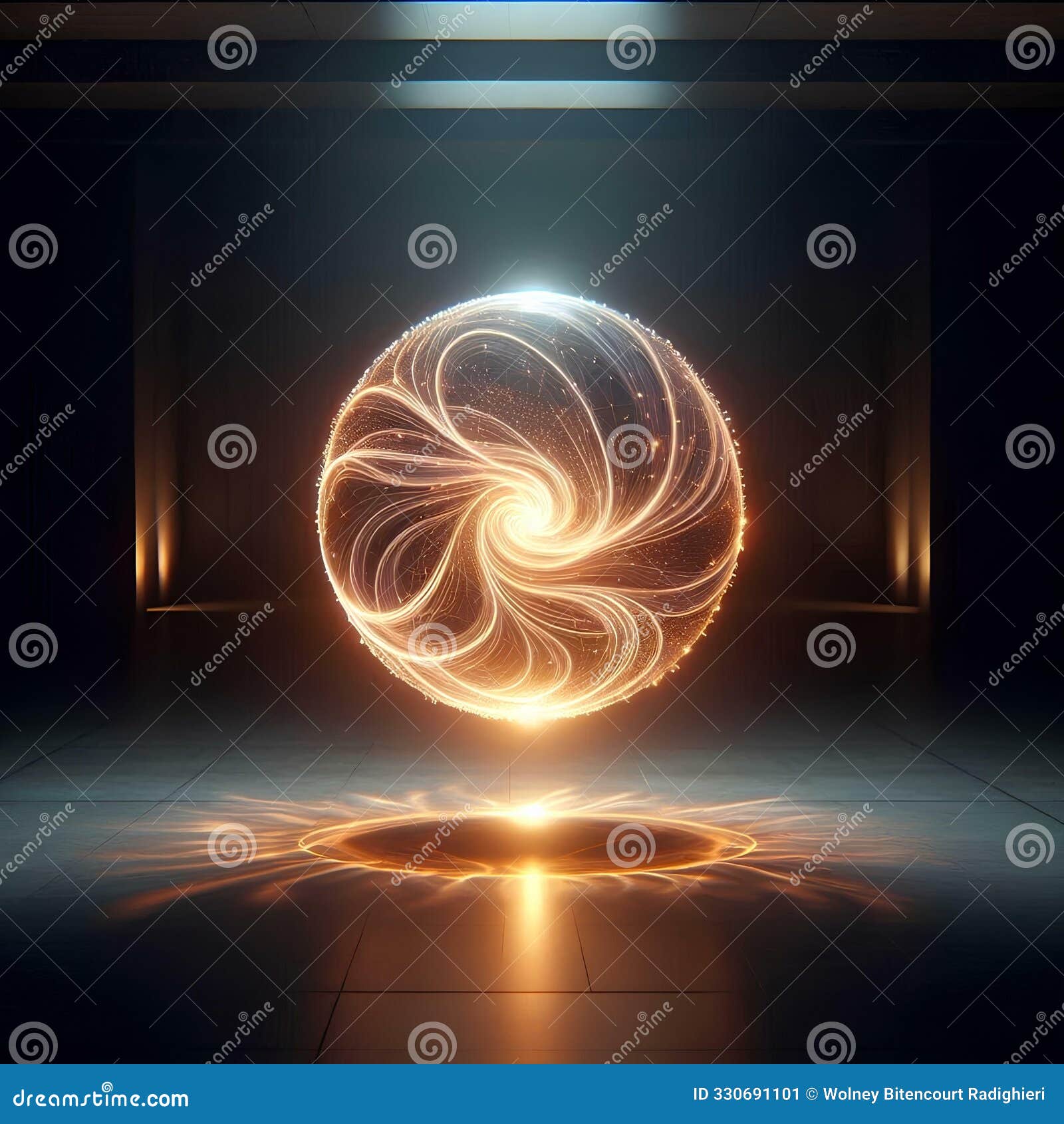 Artistic Illustration of a Sphere of Light Stock Illustration ...