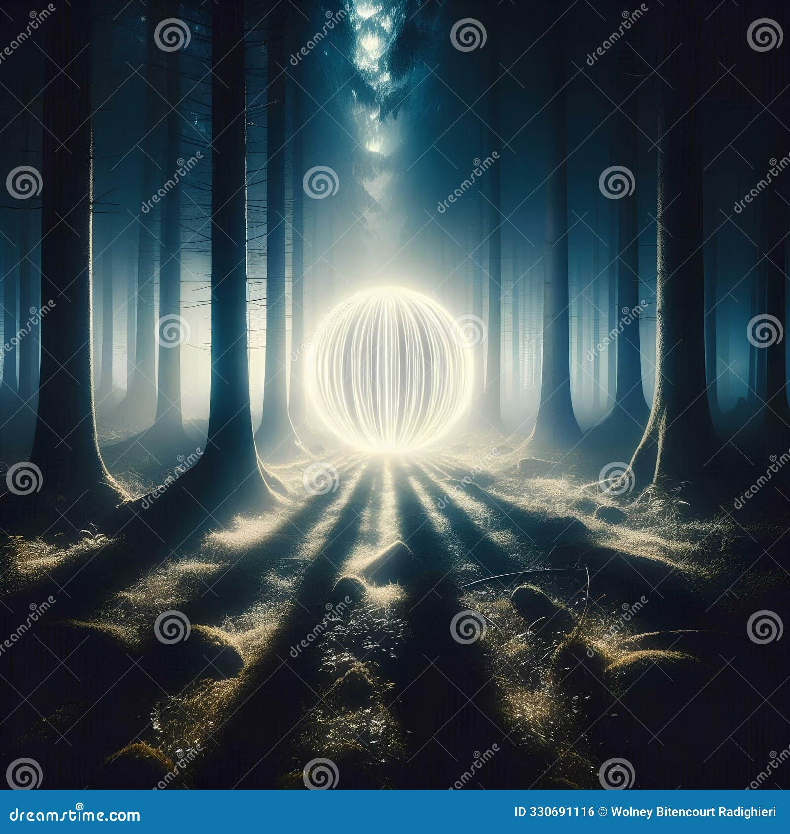 Artistic Illustration of a Sphere of Light Stock Illustration ...
