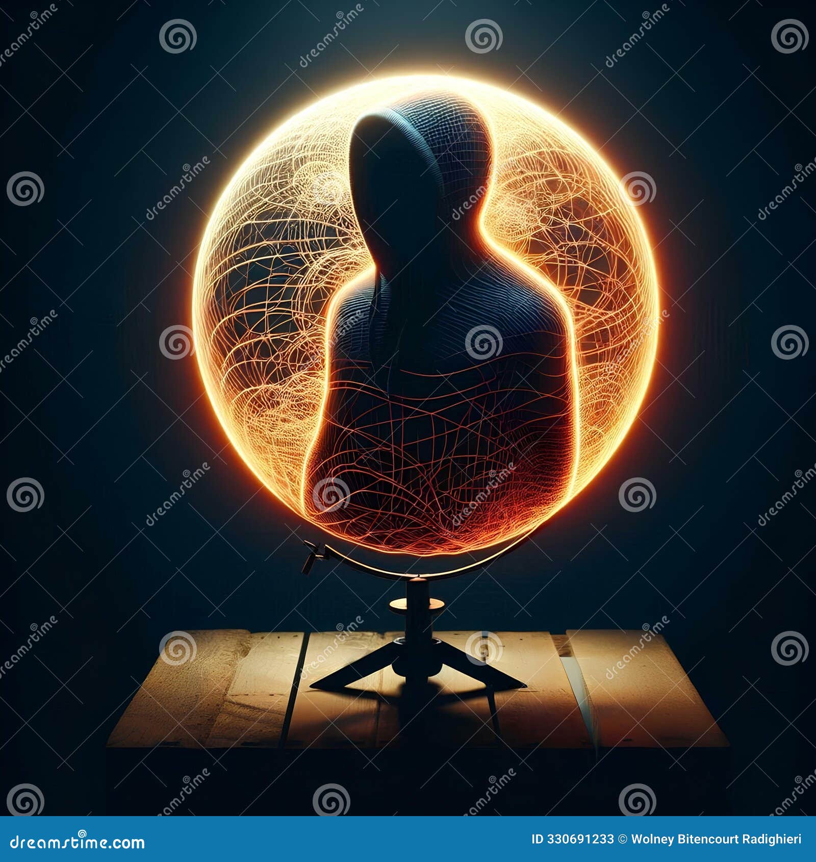 Artistic Illustration of a Sphere of Light Stock Illustration ...