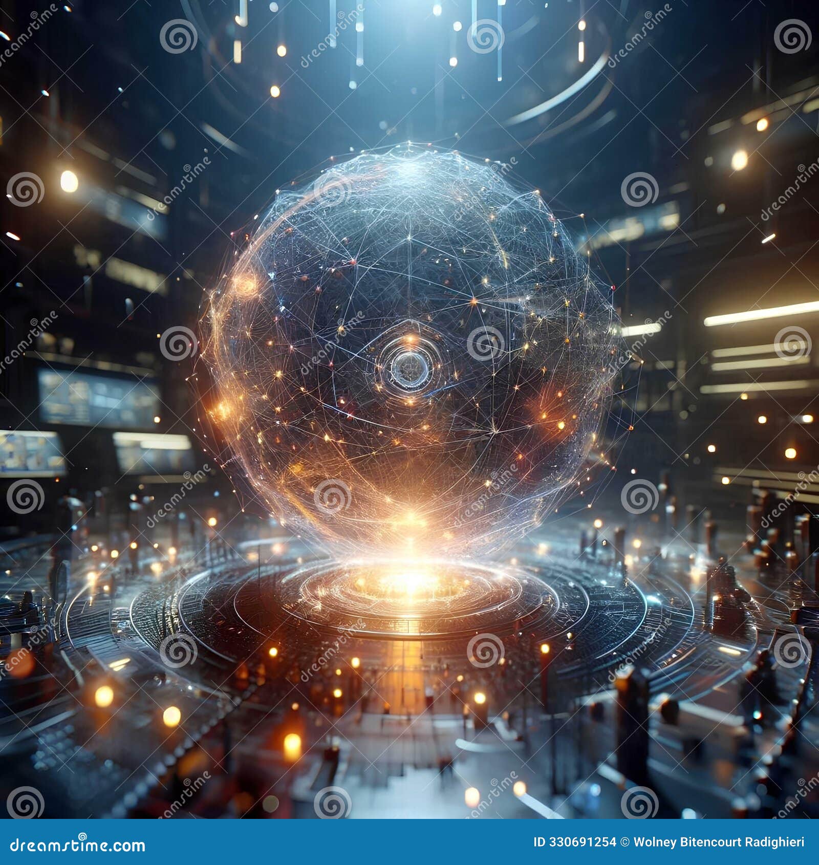 Artistic Illustration of a Sphere of Light Stock Illustration ...