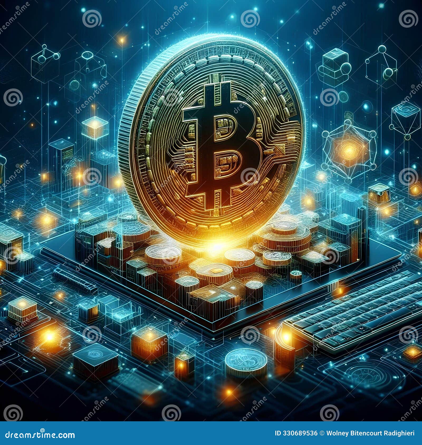 3d Illustrative Image of Bitcoin Currency Stock Illustration ...