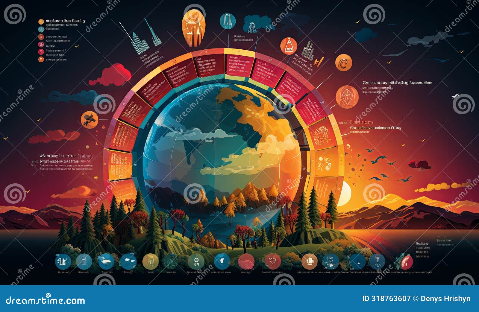 Graphic Representation of Earths Climate System Stock Image - Image of ...