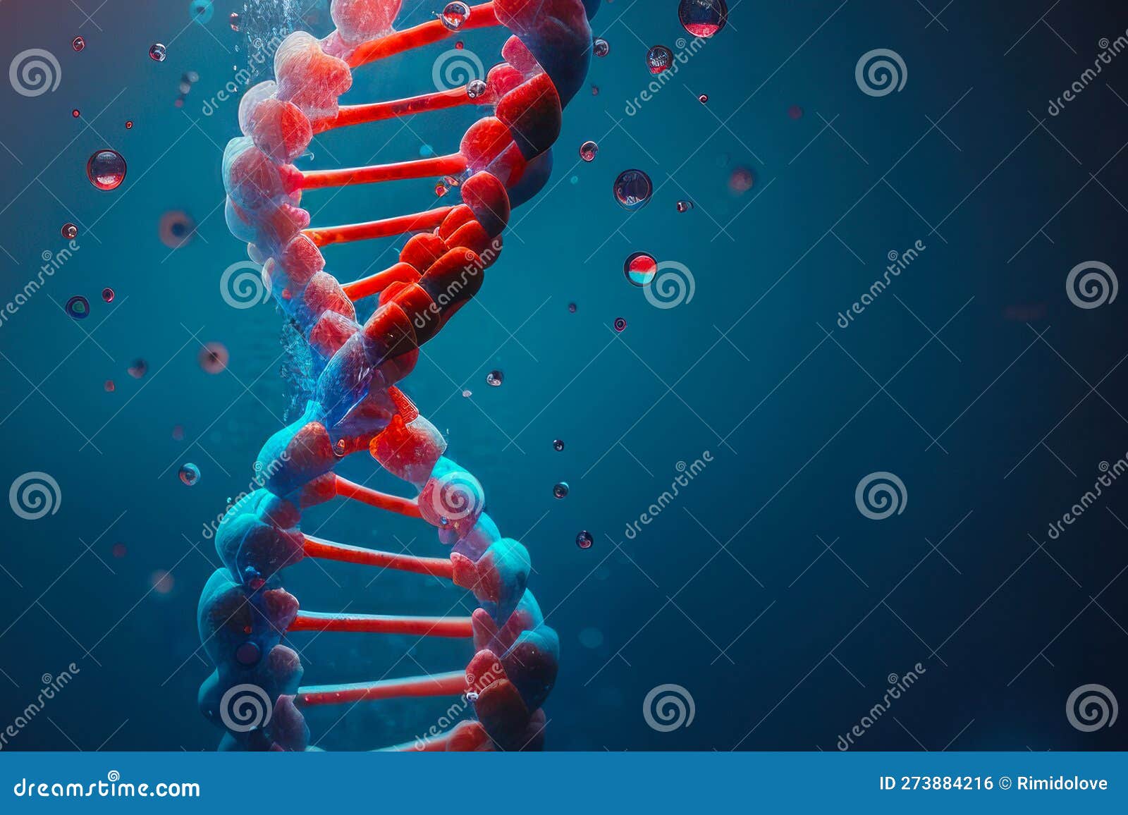 Graphic Representation of Human DNA Helix in Body Liquid. Generative AI ...