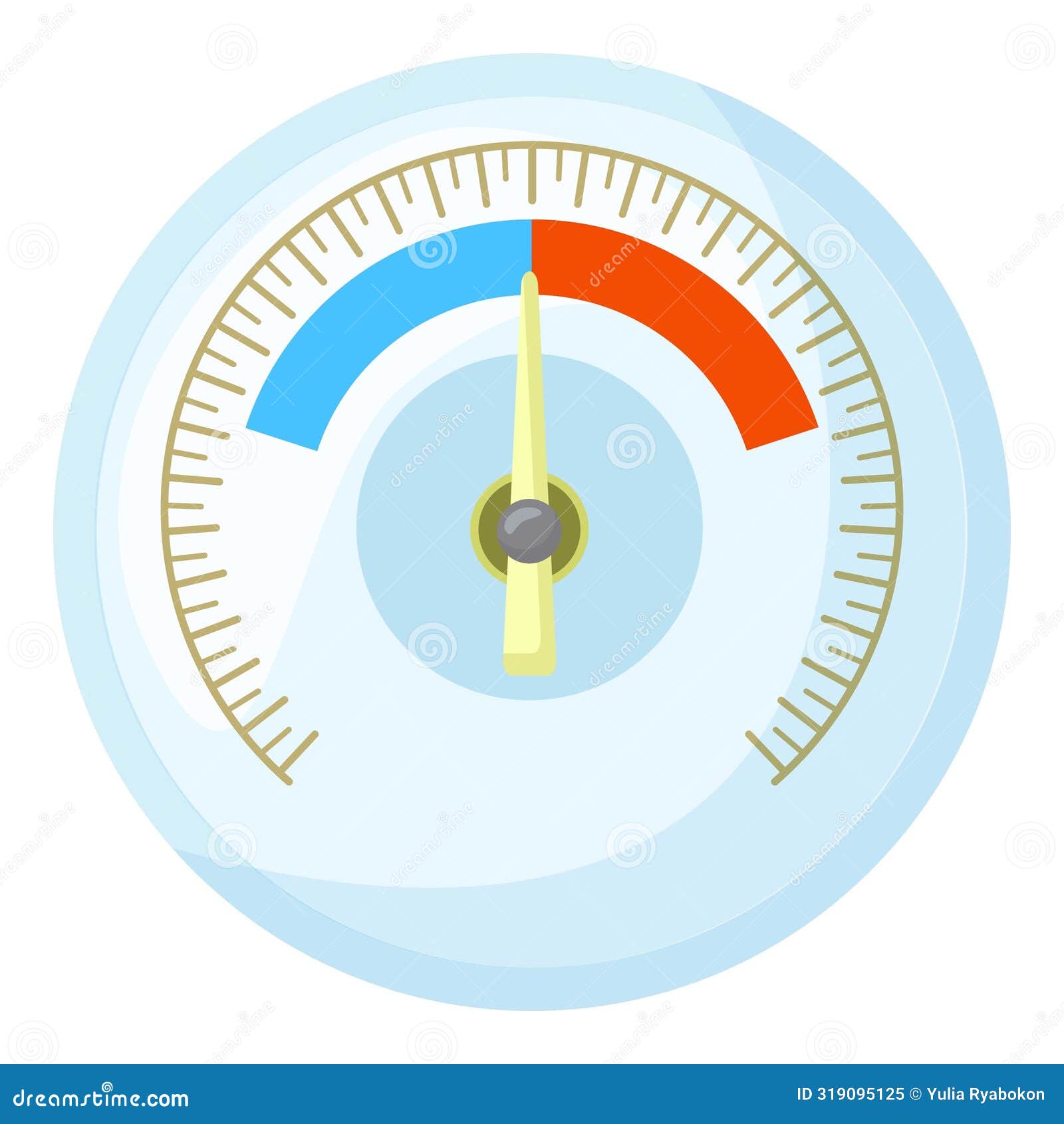 Simplified Vector Illustration of a Dial Gauge Stock Vector ...