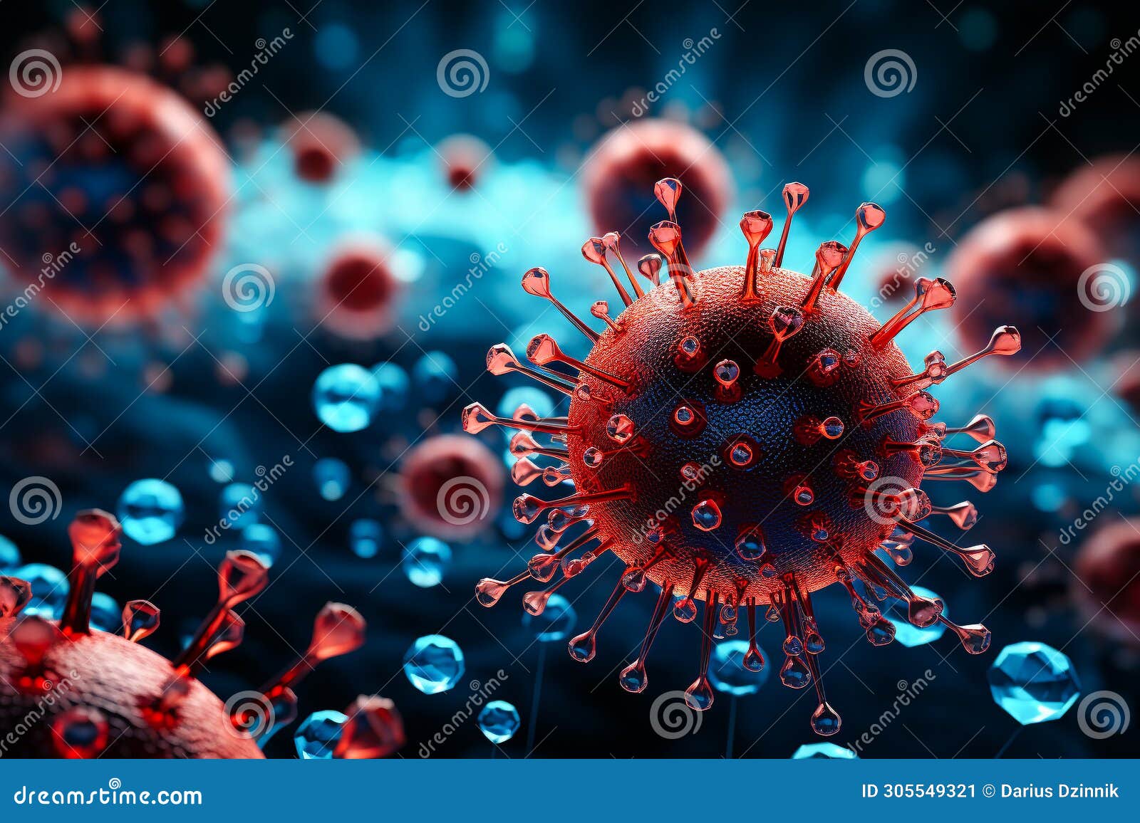 Graphic Representation of Pathogenic Viruses. AI Generative Stock Image ...