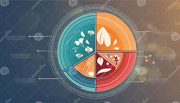 Graphic Representation of a Pie with Four Different Sections ...