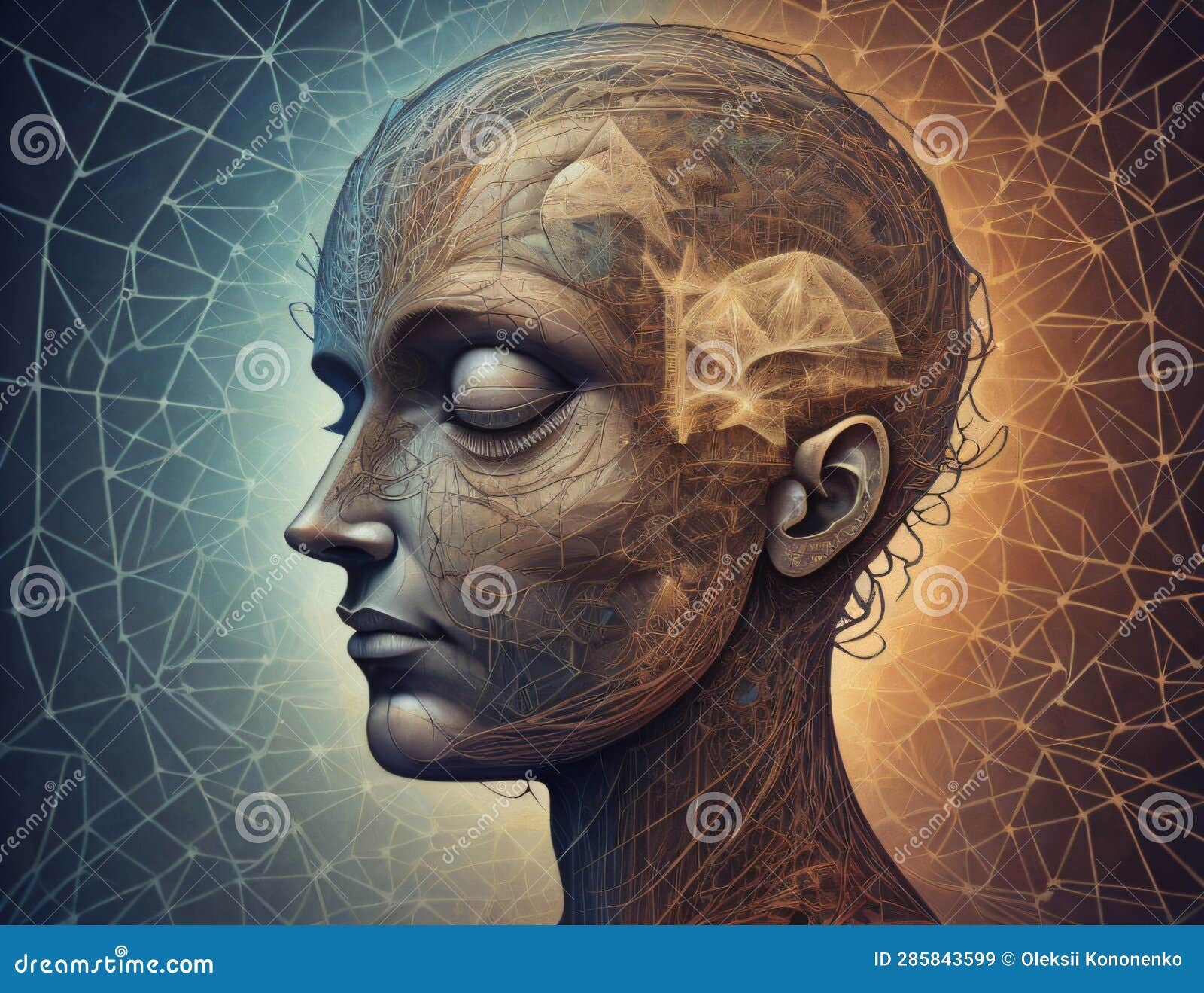 Graphic Representation Portraying a Combination of Human Profile and ...