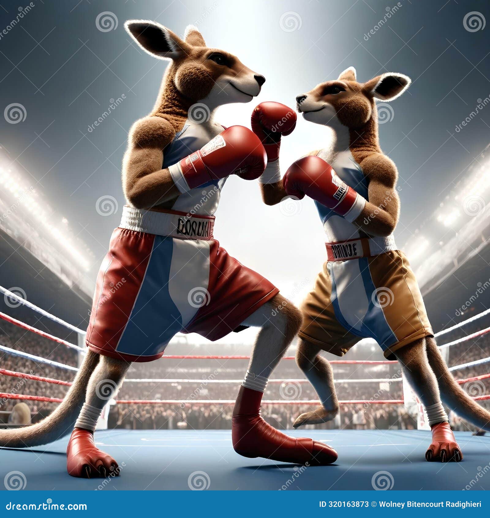 3d Image of Boxing Kangaroos 3 Stock Illustration - Illustration of ...