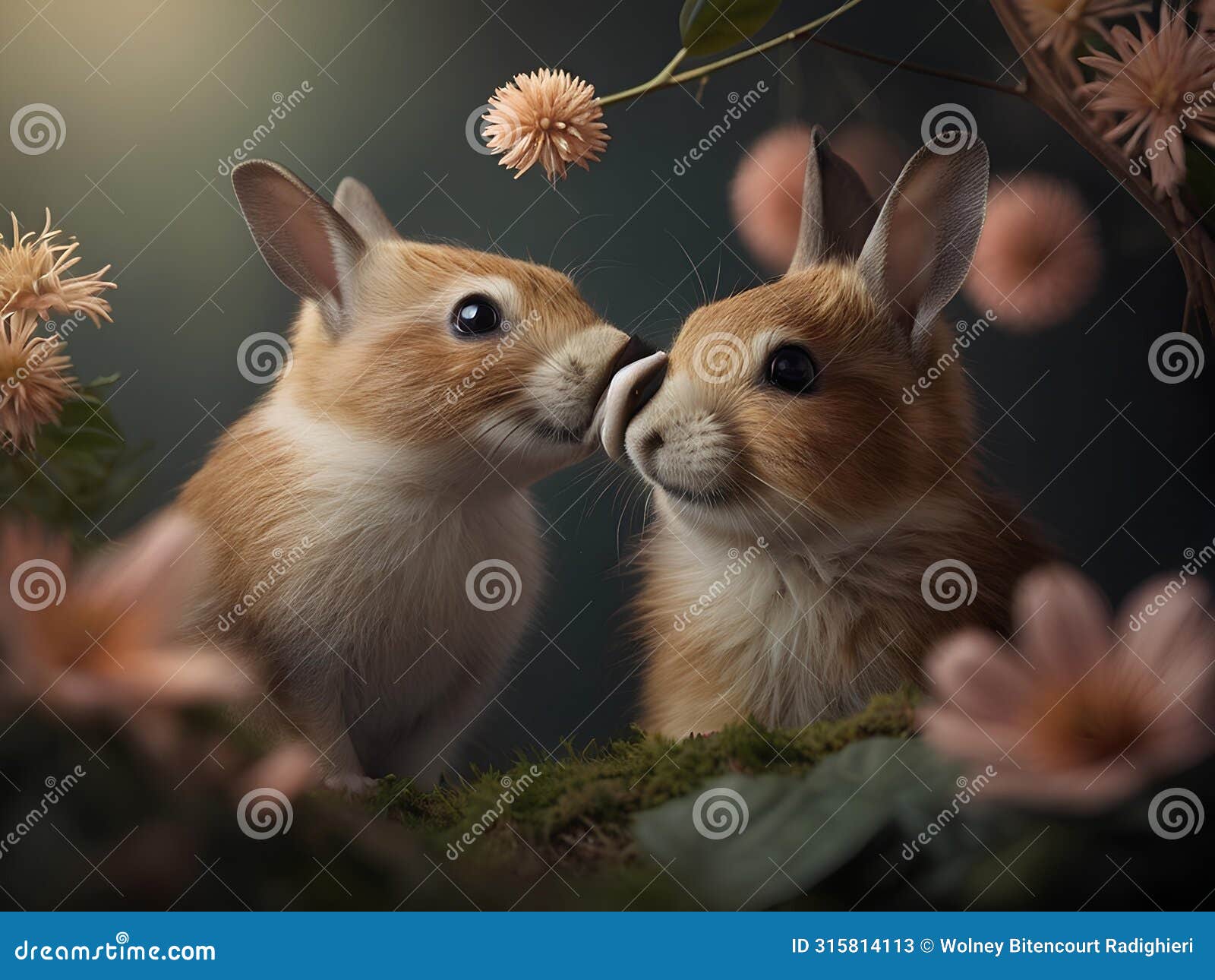 Image of Cute Animals Interacting 1 Stock Illustration - Illustration ...