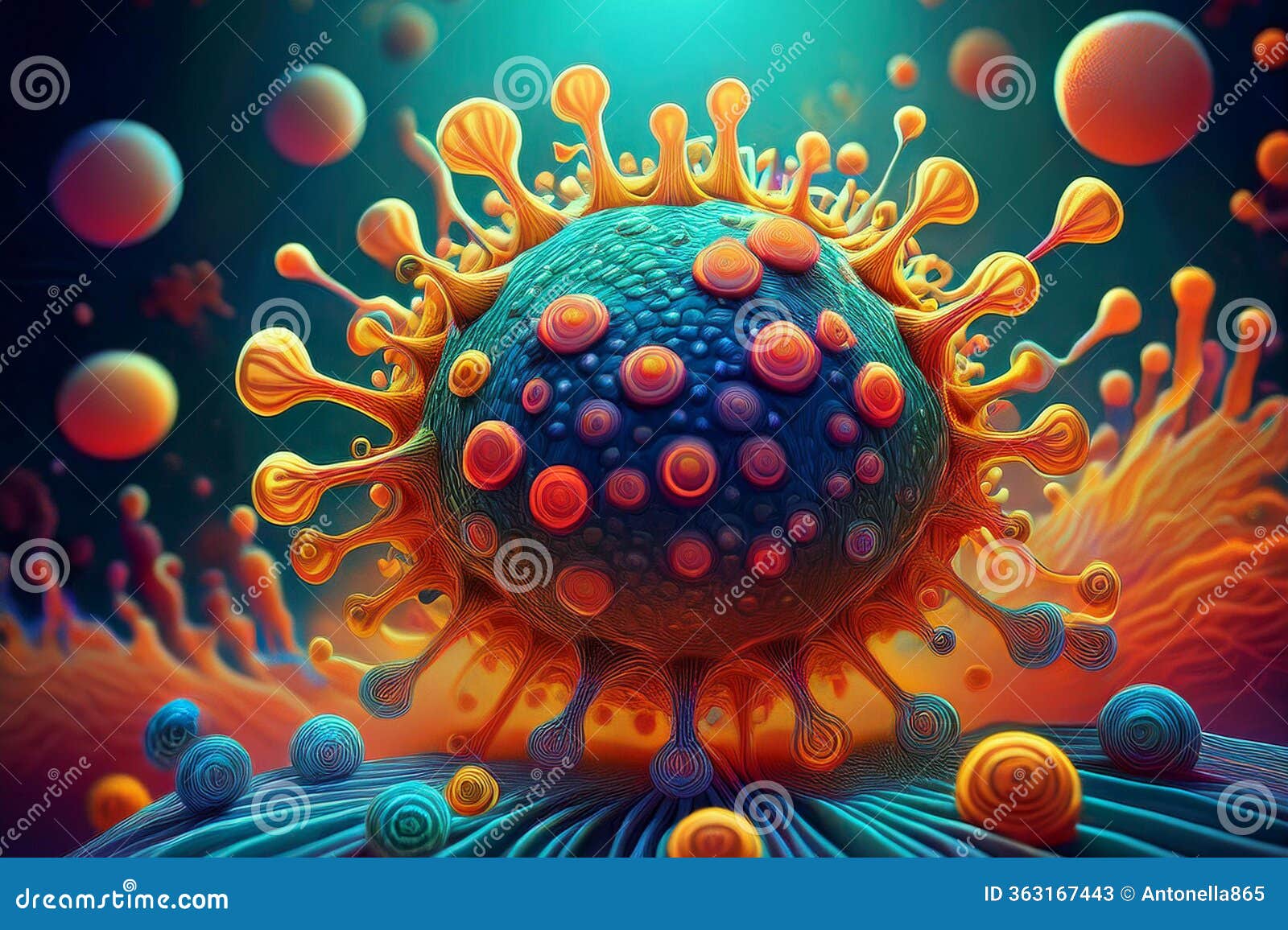 Graphic Representation of a Virus Stock Illustration - Illustration of ...