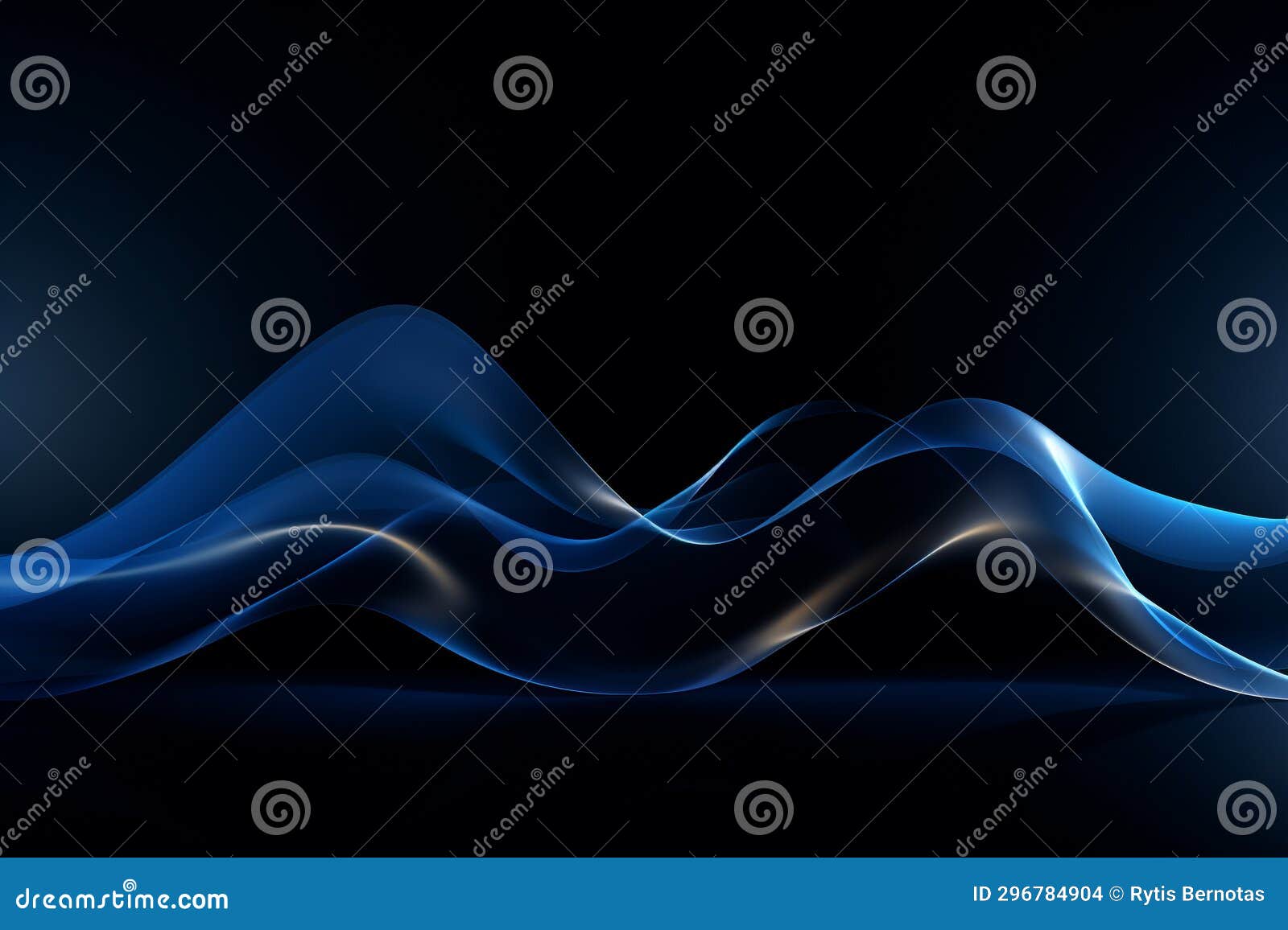 Abstract Blue Waves on Black Background Illustration Stock Illustration ...