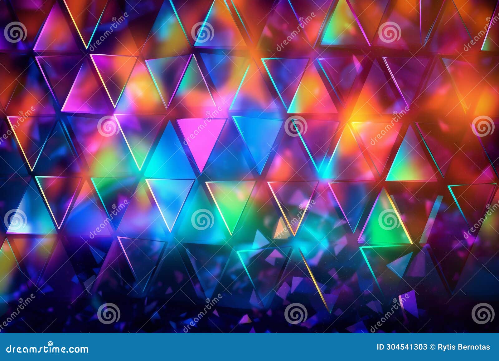 Abstract Holographic Triangles Vibrant and Reflective Background ...