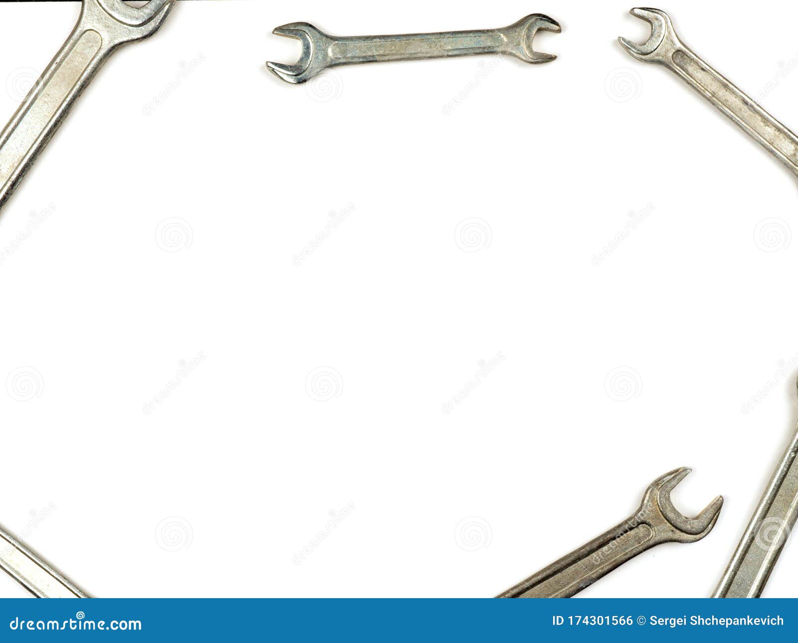 Text Insertion Frame Lined with Bolts, Nuts and Wrenches Stock Photo ...