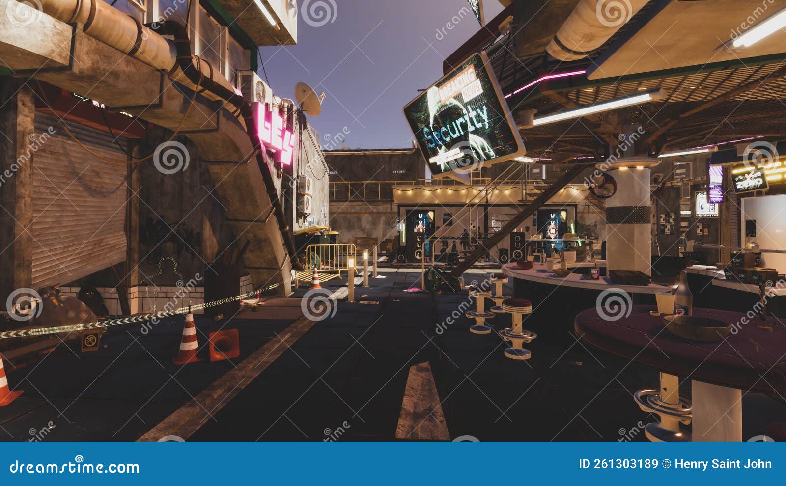 Integration of Technology in a Natural Environment, 3D Render Stock ...