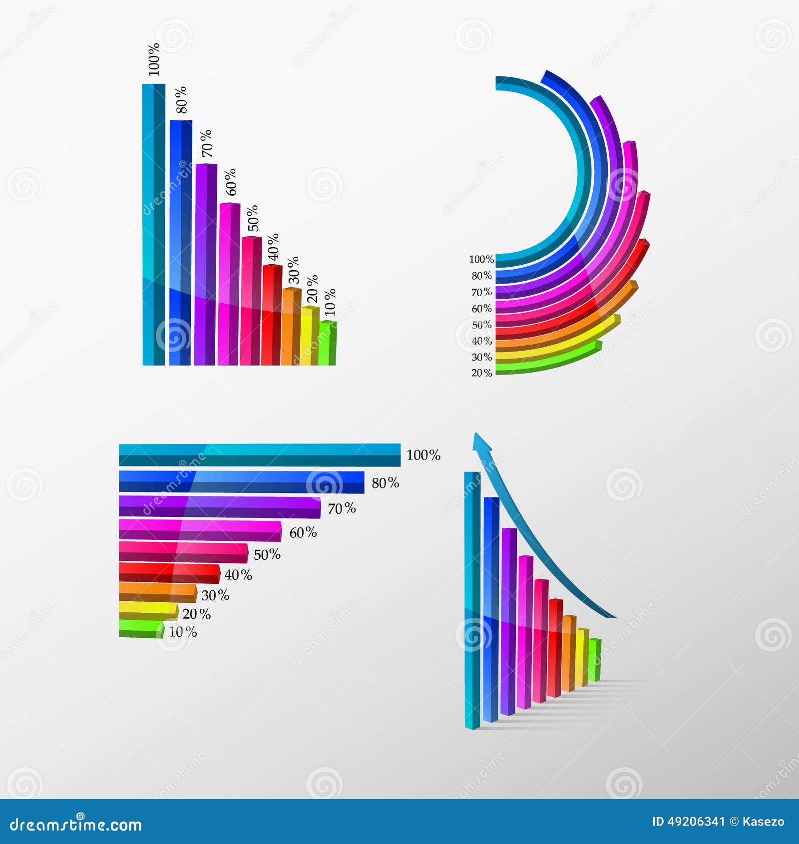 Graphic with Rising Colorful Columns Stock Vector - Illustration of ...