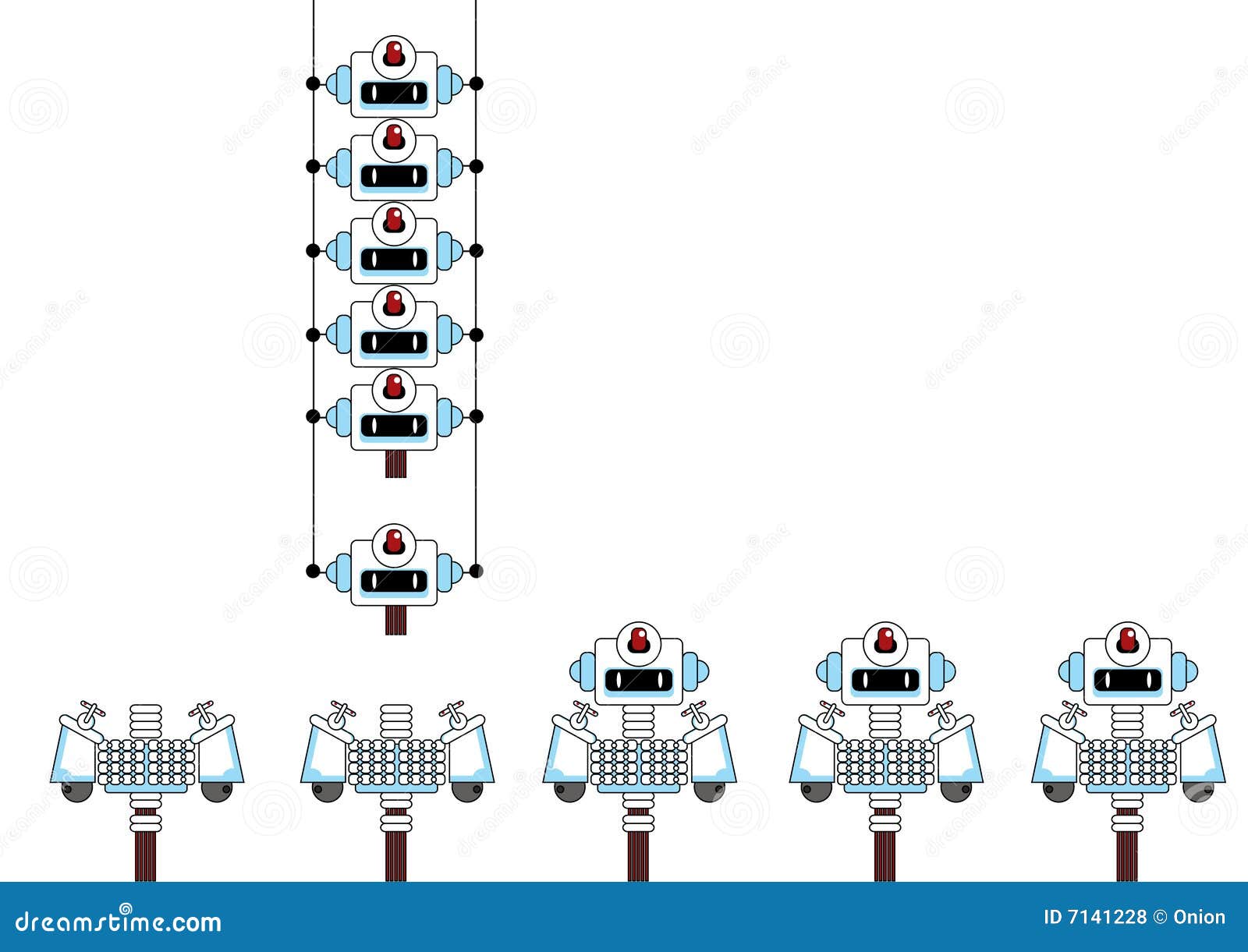 Graphic Robot Assembly Line Stock Illustration - Illustration of ...