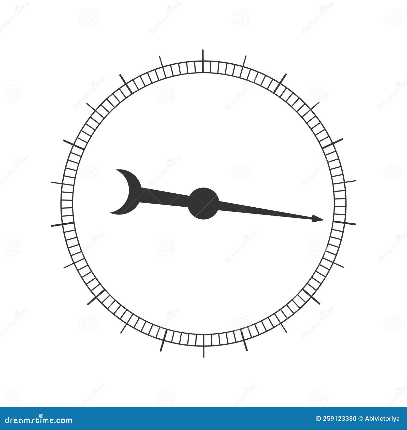 Graphic Round Measuring Scale with Arrow. Template of Manometer ...