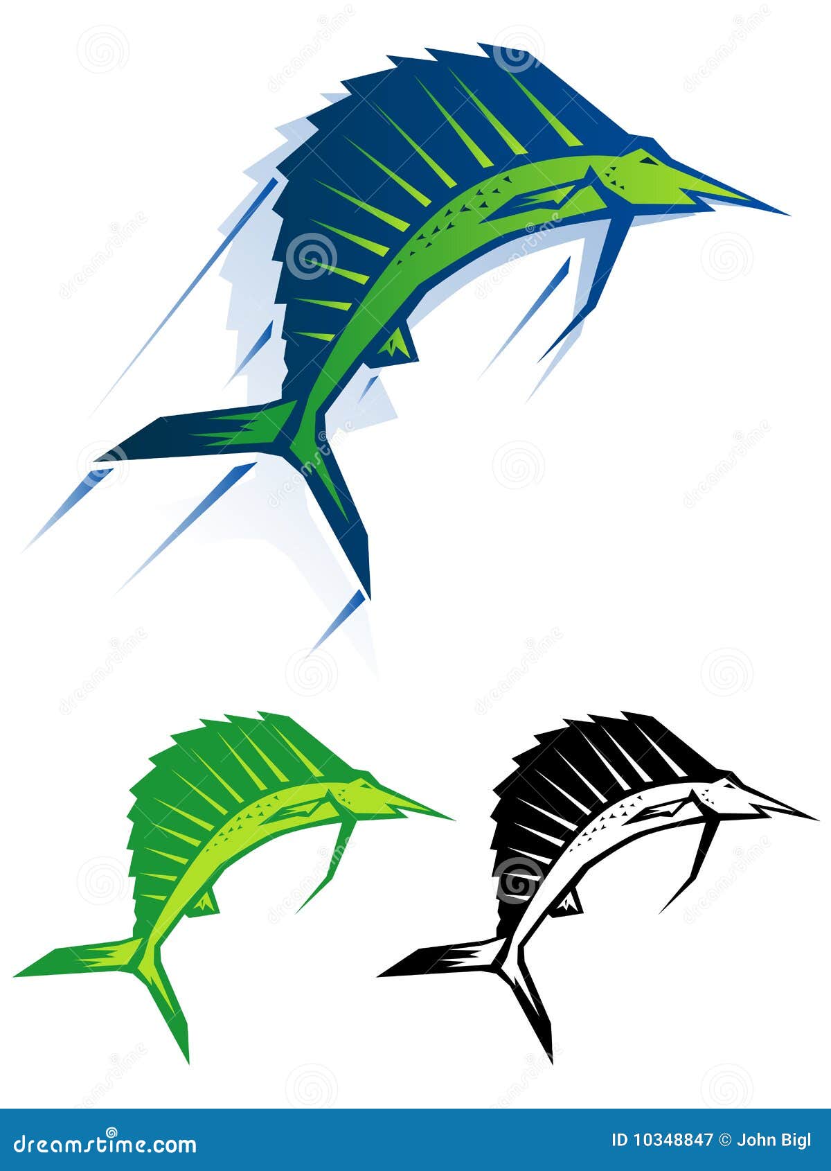 Sailfish Illustration Isolated On A White Background Cartoon Vector ...