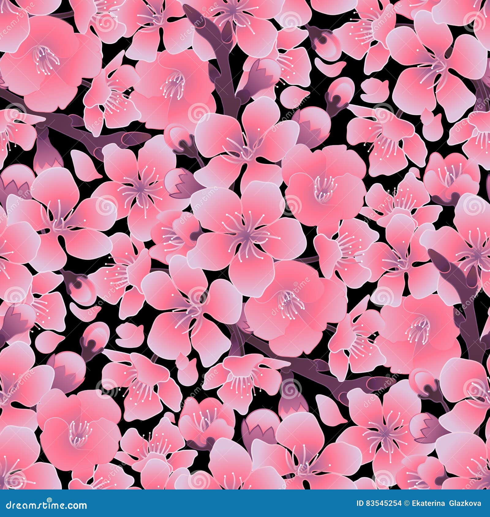 Graphic sakura pattern stock vector. Illustration of celebration - 83545254