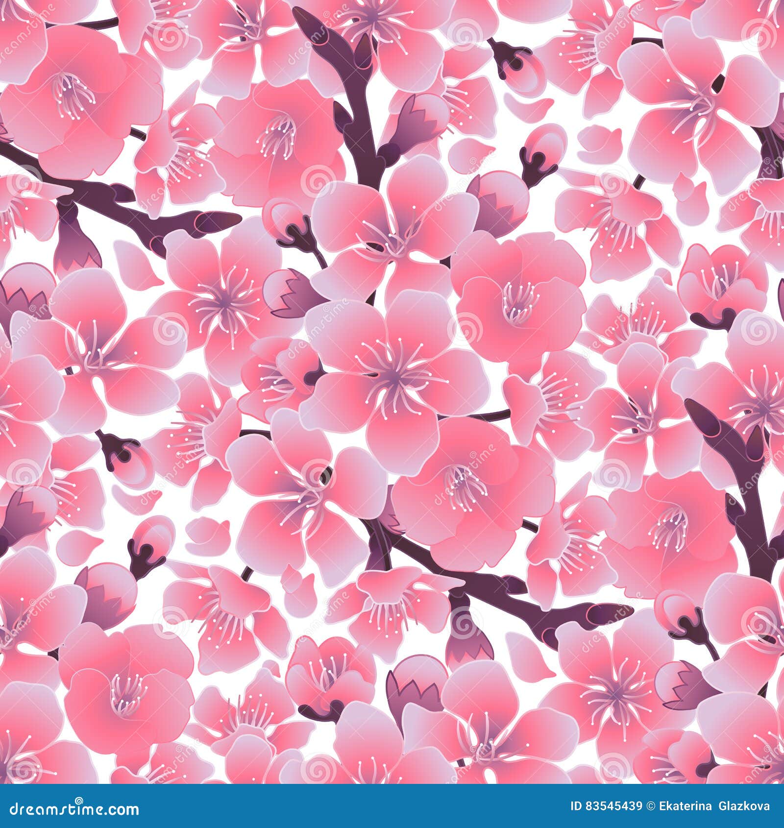 Graphic sakura pattern stock vector. Illustration of bridal - 83545439