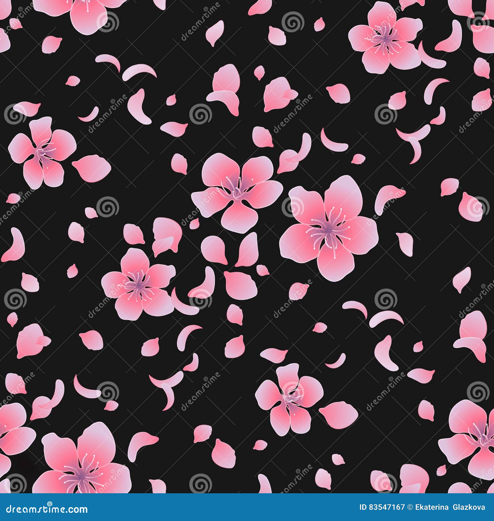 Graphic sakura pattern stock vector. Illustration of cherry - 83547167
