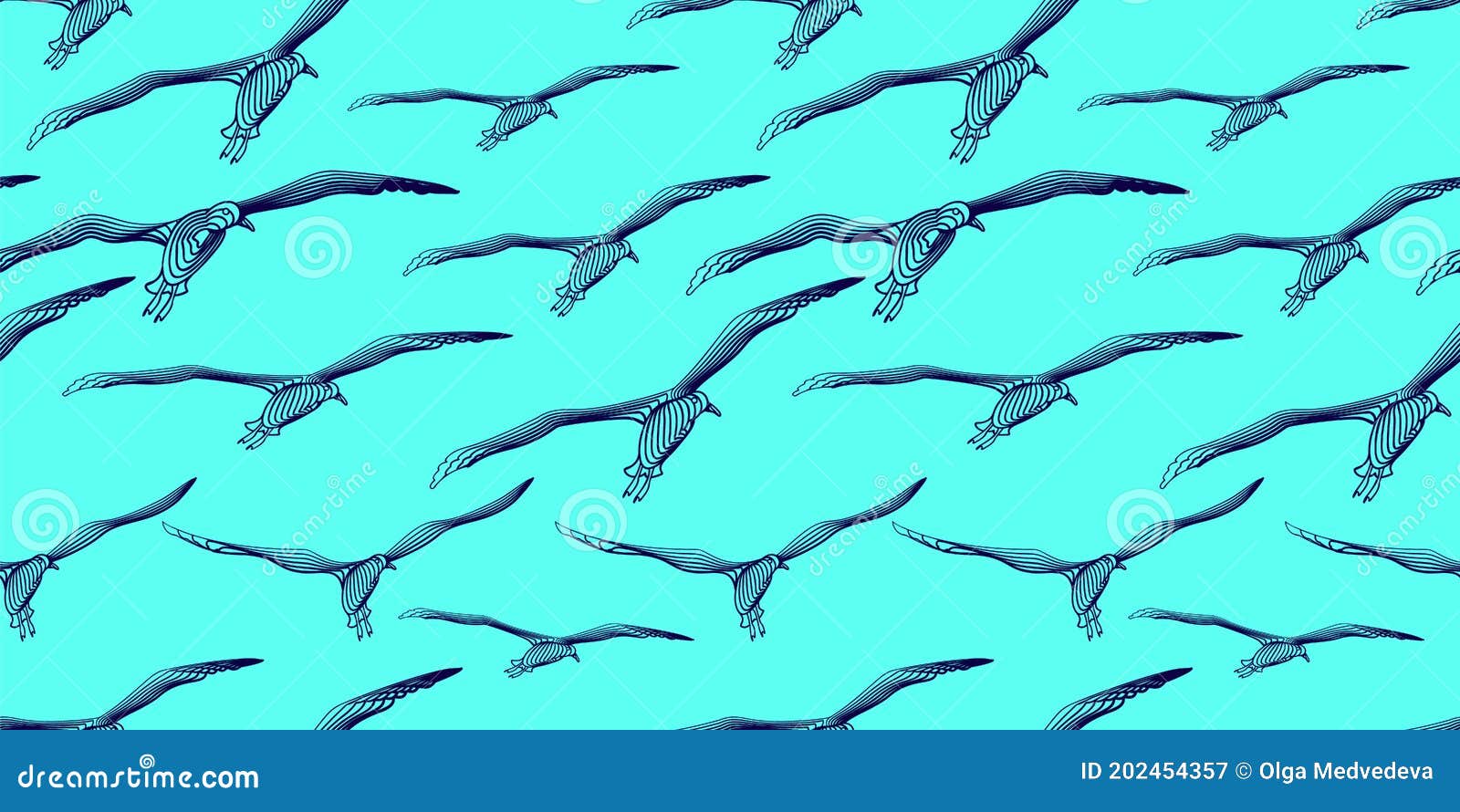 Graphic Seamless Pattern with Bird. Vector Illustration Stock Vector ...