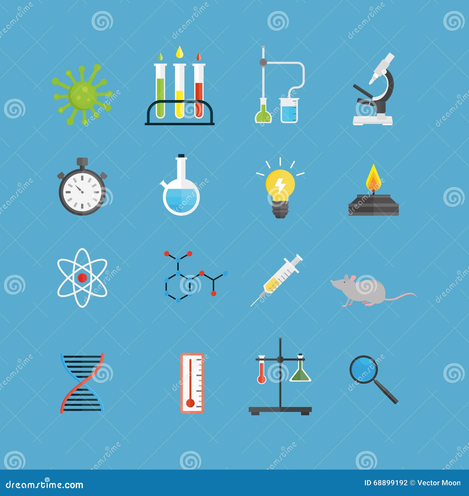 Graphic Set Chemical Laboratory Science Flat Vector. Stock Vector ...
