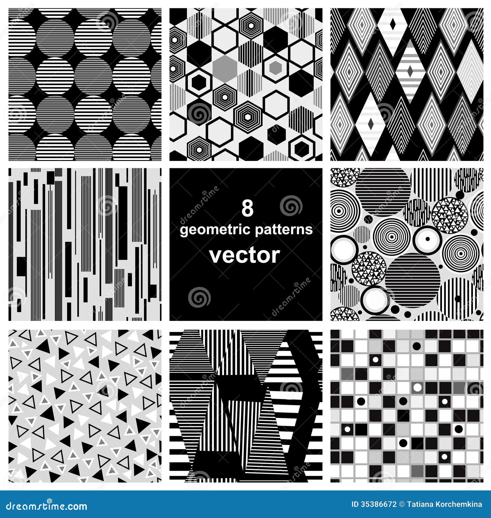 Graphic Set of Different Patterns Stock Vector - Illustration of design ...