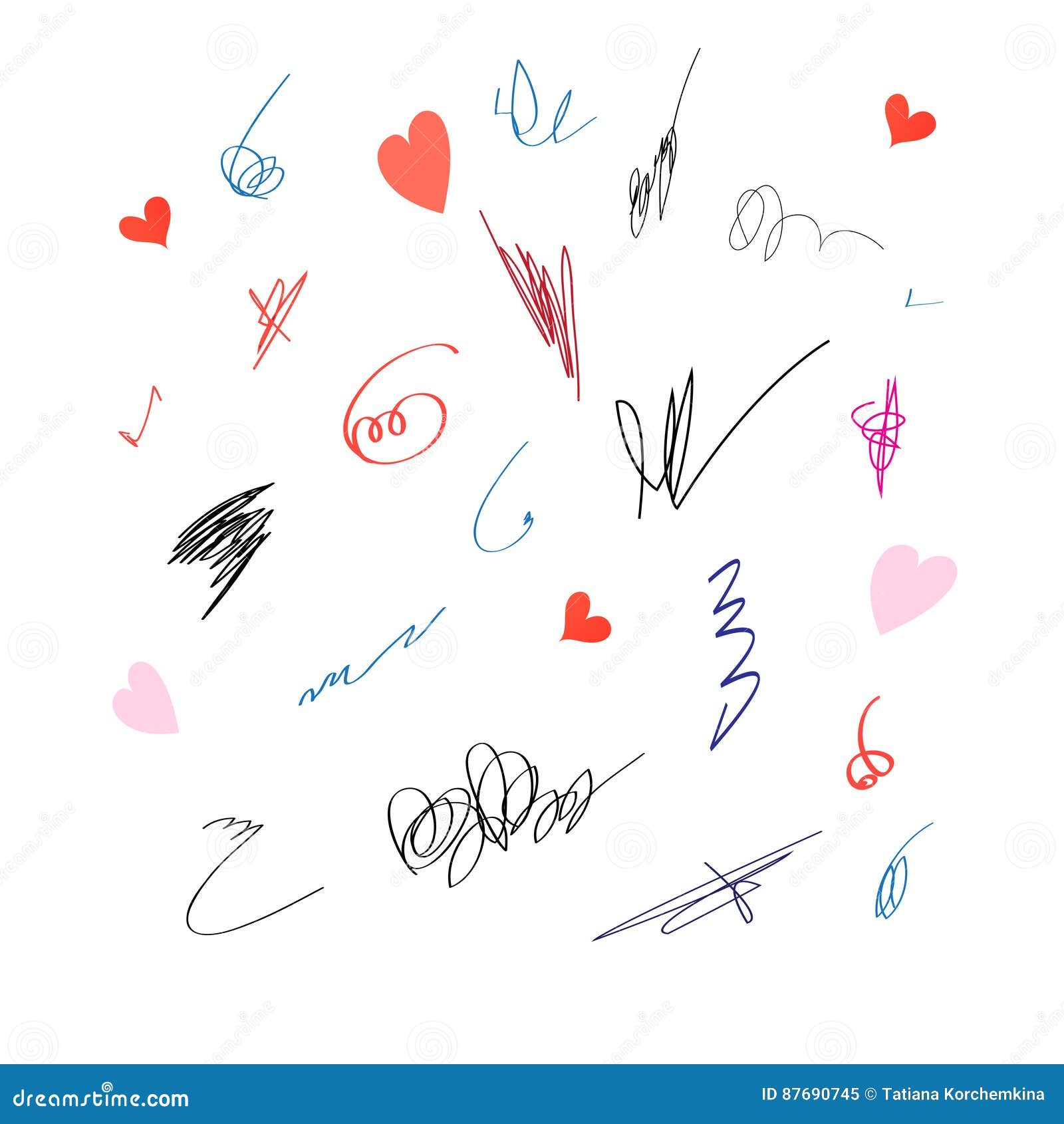 Graphic Set with Different Signatures Stock Vector - Illustration of ...