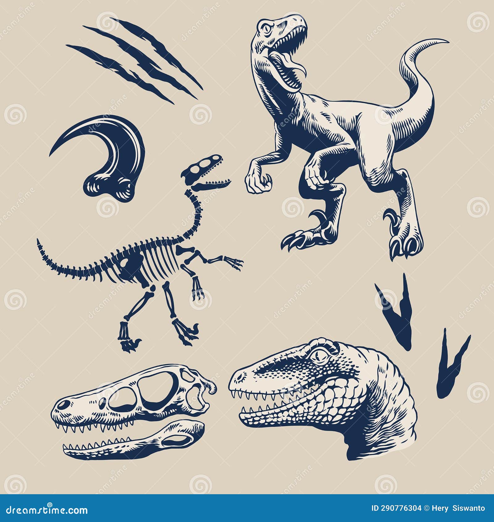 Graphic Set of Raptors Isolated Vector Illustration Stock Vector ...