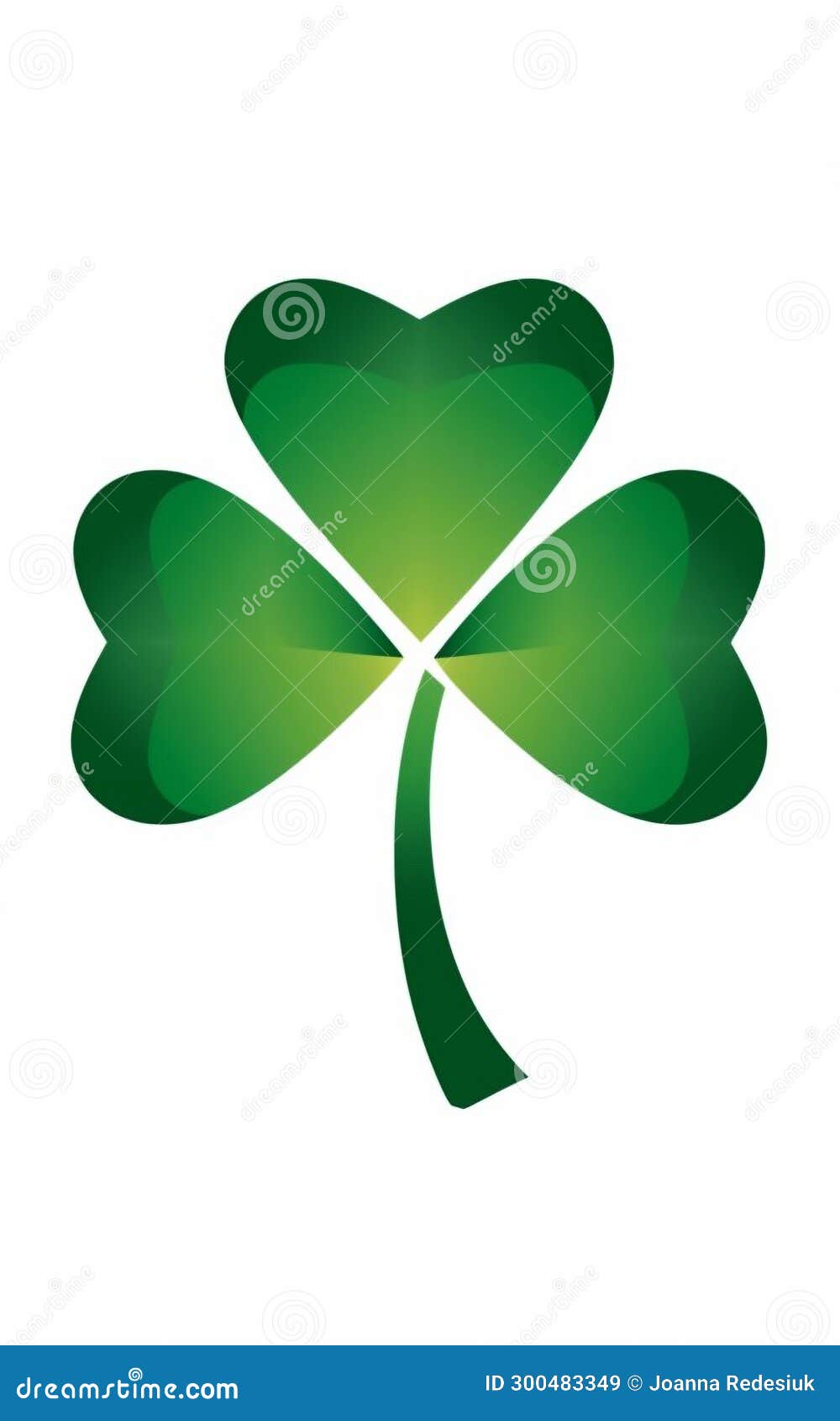 Graphic Shamrock Drawn with Line on White Background Stock Illustration ...