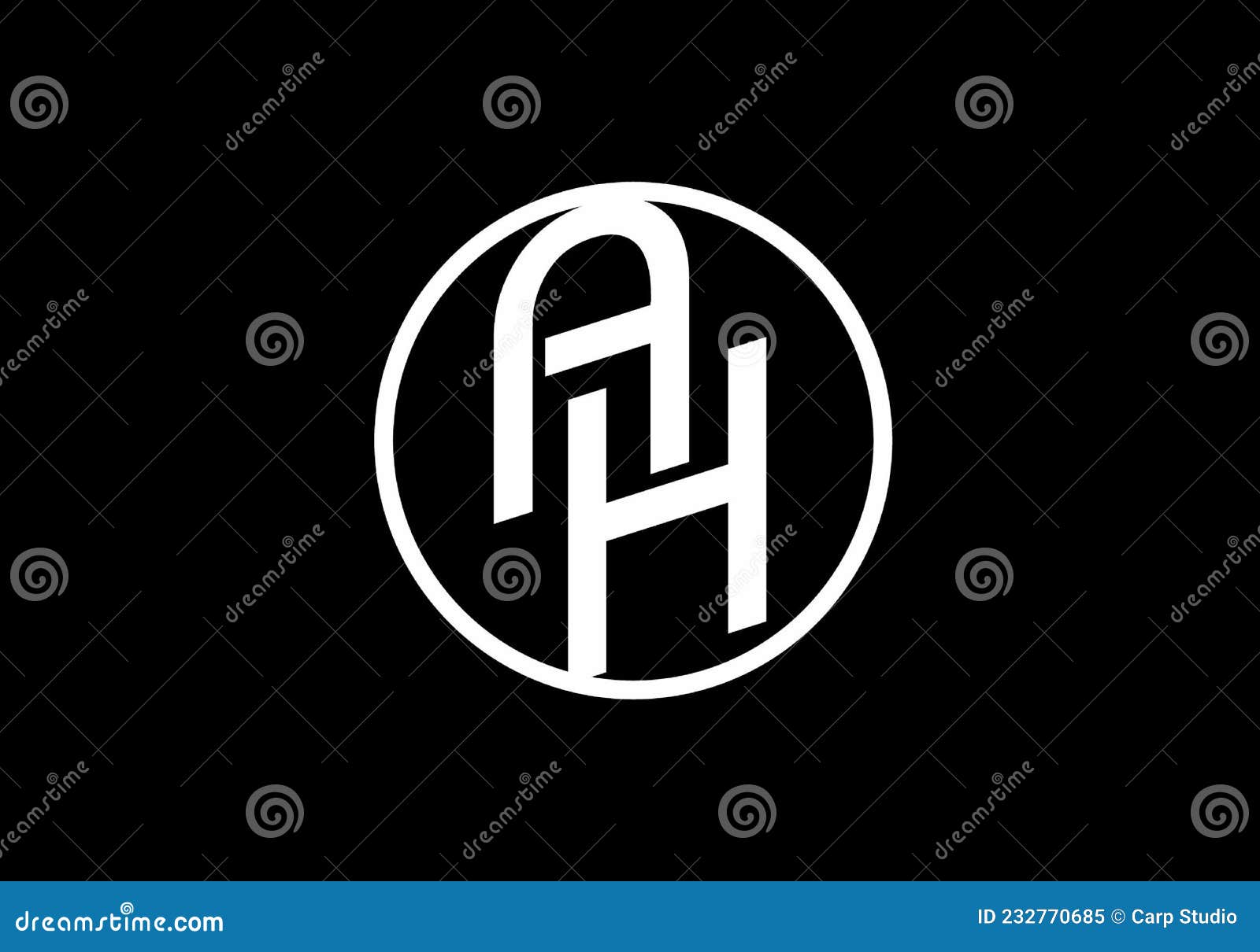 Graphic Shape of AH Initial Letter Stock Vector - Illustration of ...