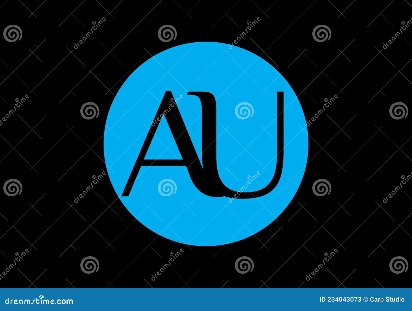 Graphic Shape of AU Initial Letter Stock Vector - Illustration of ...