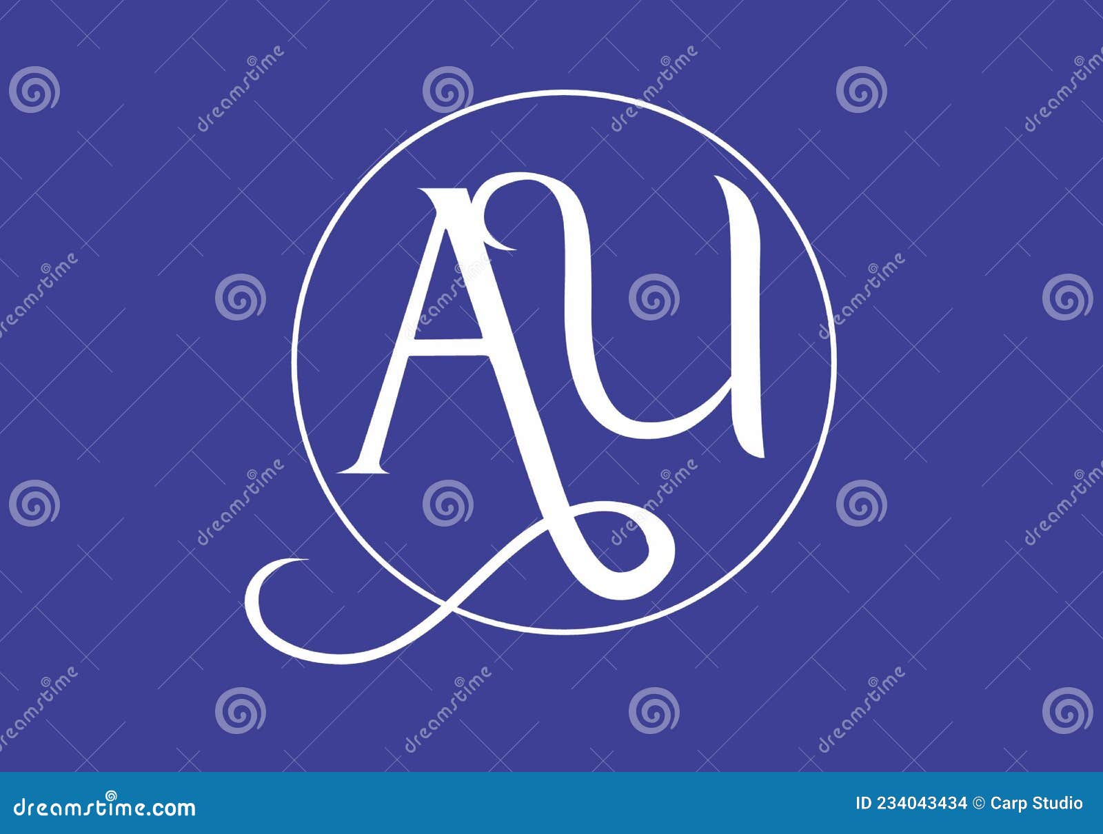 Graphic Shape of AU Initial Letter Stock Vector - Illustration of ...