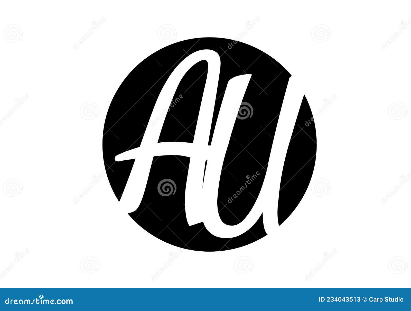 Graphic Shape of AU Initial Letter Stock Vector - Illustration of black ...