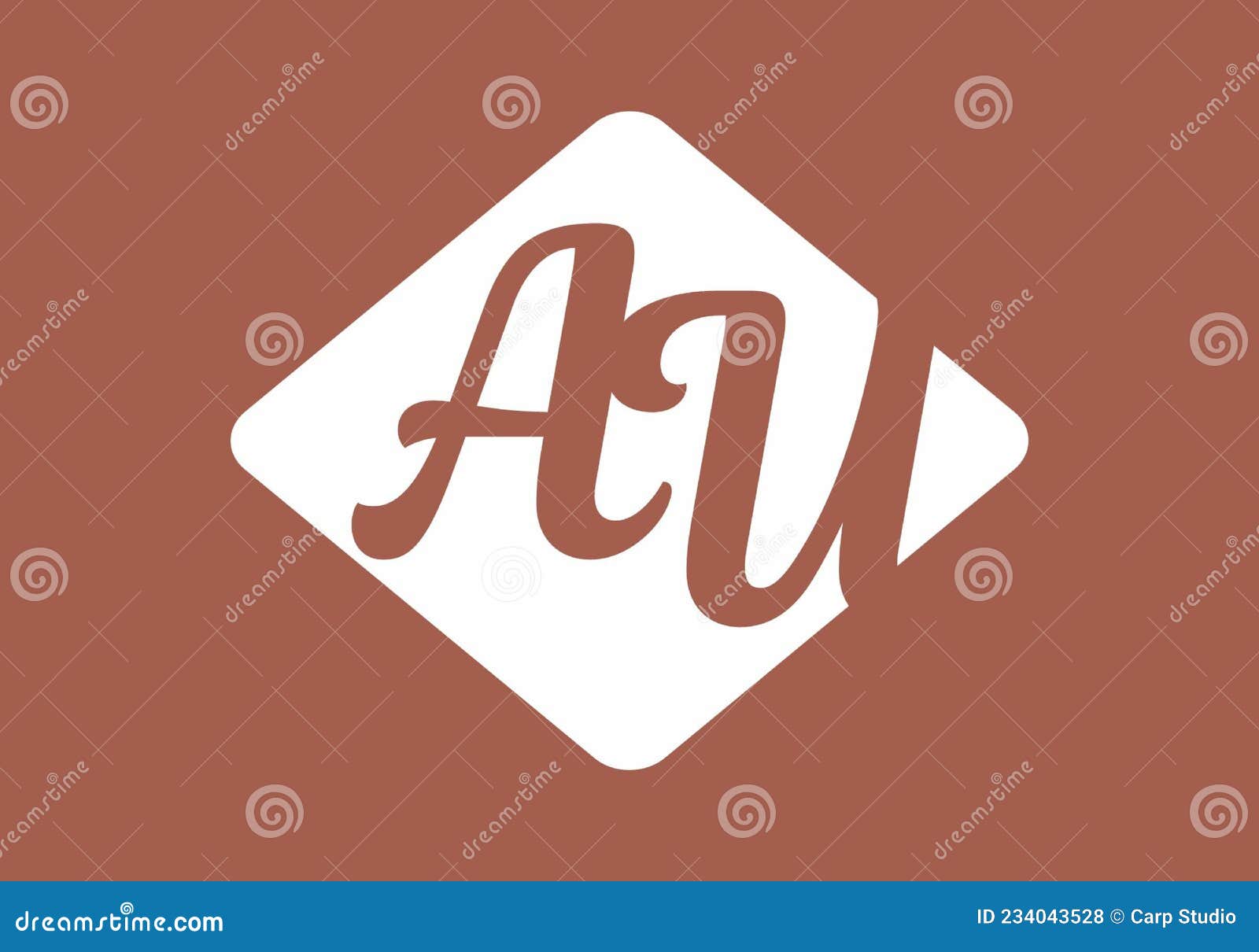 Graphic Shape of AU Initial Letter Stock Vector - Illustration of ...