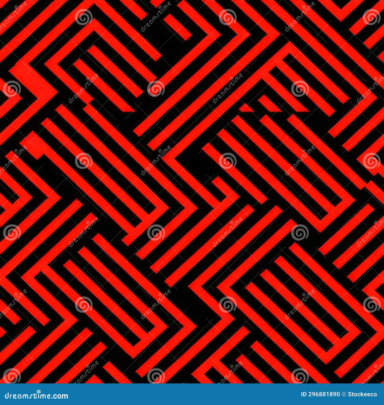 Dynamic Symmetry: Red and Black Digital Pattern Vector Stock ...