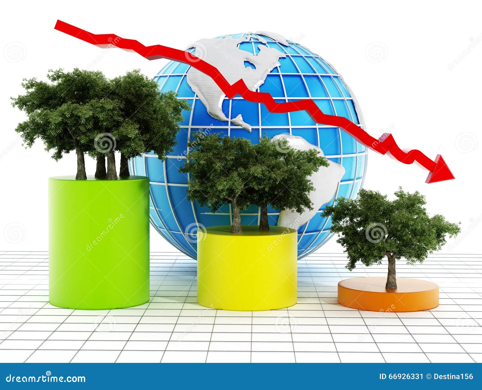 Graphic Showing the Decrease of Tree Population on Earth. Stock ...