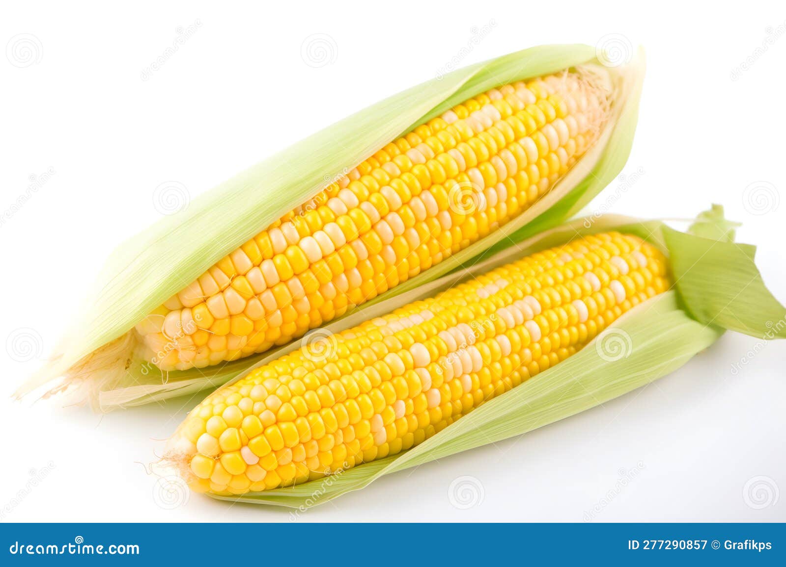 Yellow Corn on a White Background. the Distinct Kernels of Corn are ...