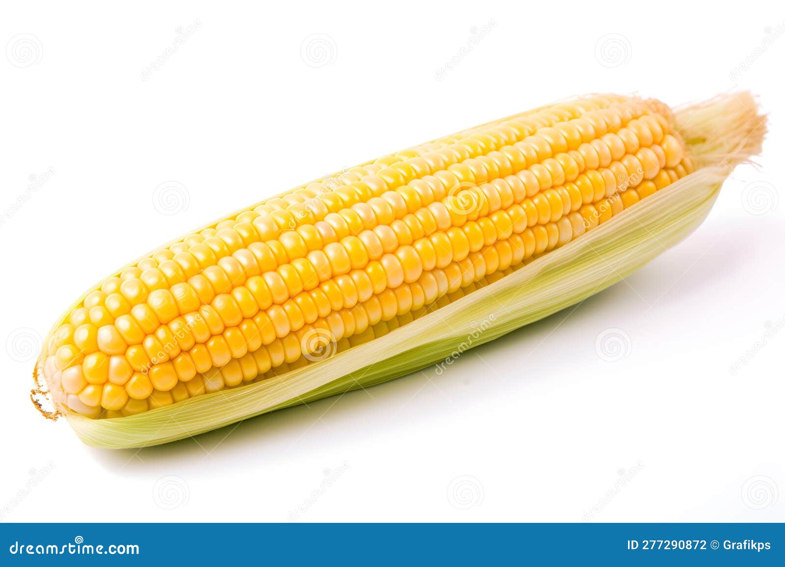 Yellow Corn On A White Background. The Distinct Kernels Of Corn Are ...