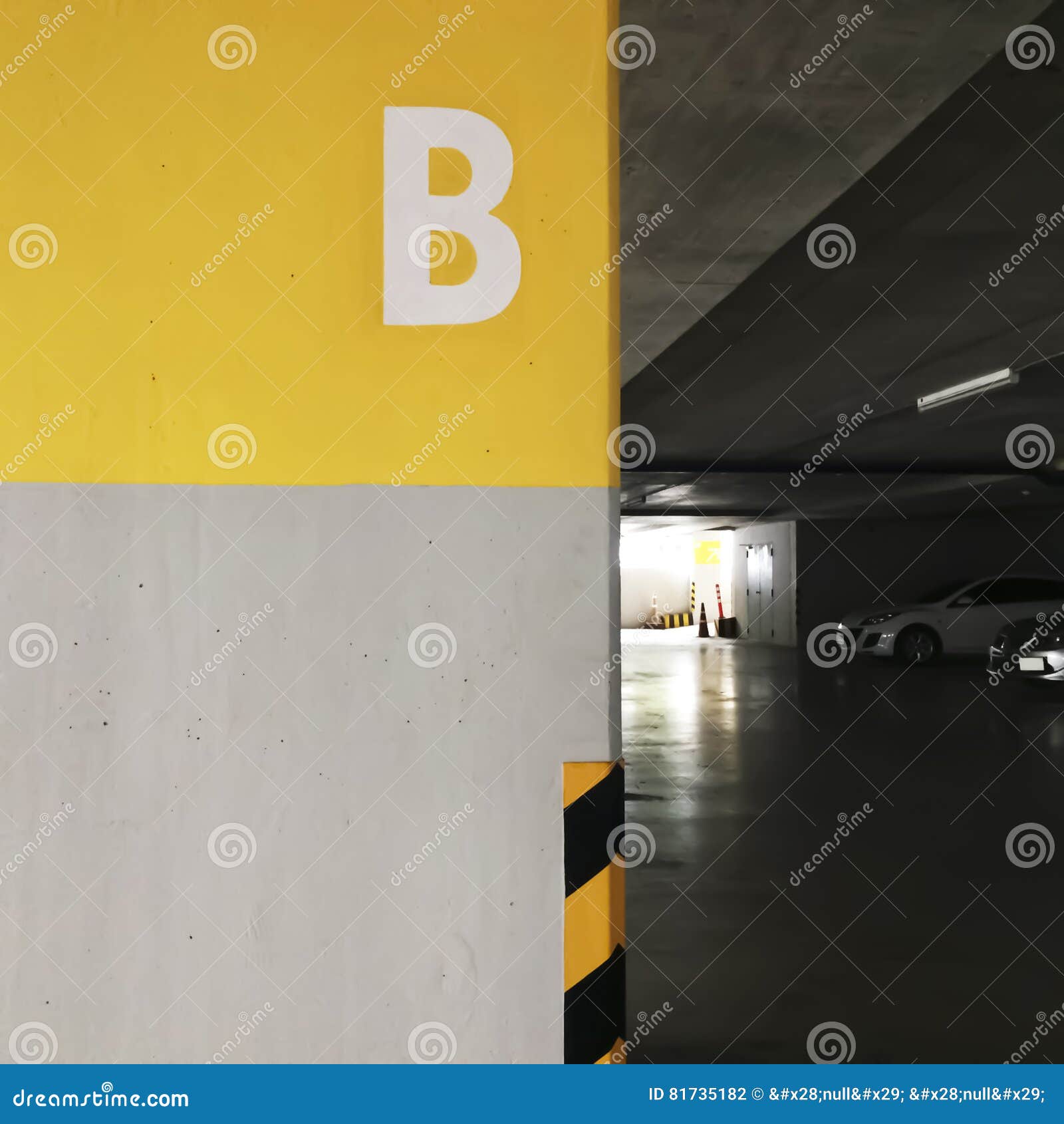 Graphic Signage in Parking Garage. Stock Photo - Image of parking ...