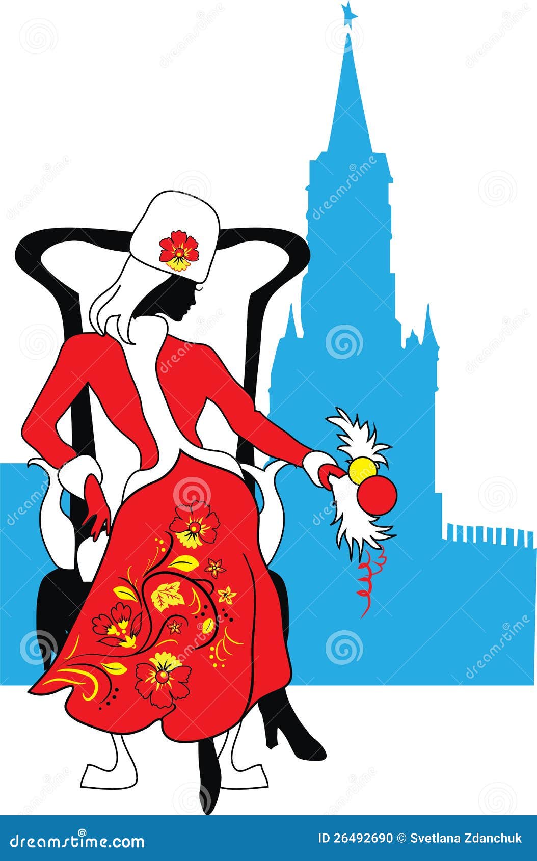 Graphic Silhouette Of A Russian Woman. Vector Illustration ...