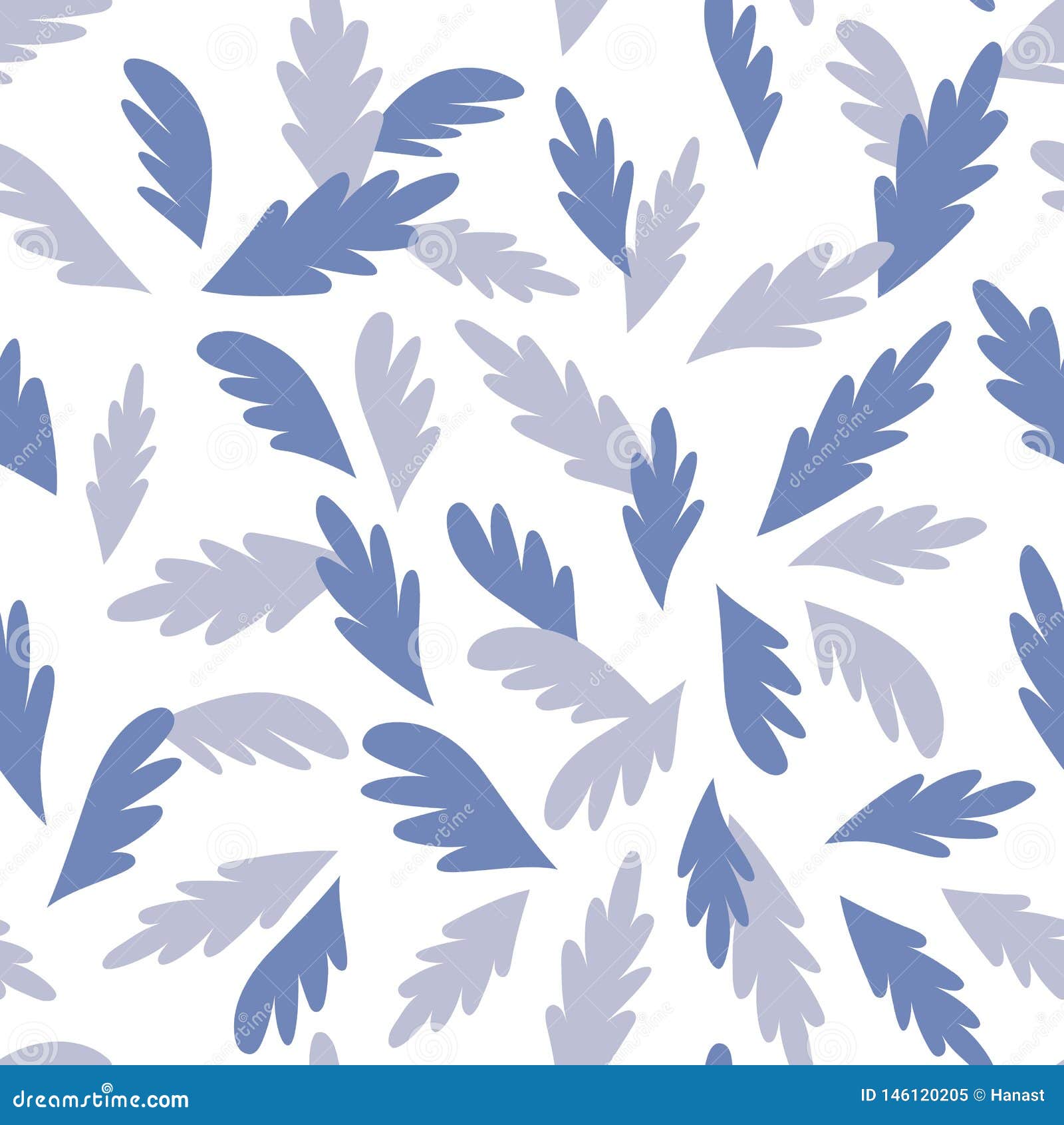 Graphic Simple Decorative Abstract Leaves Seamless Pattern Stock Vector ...
