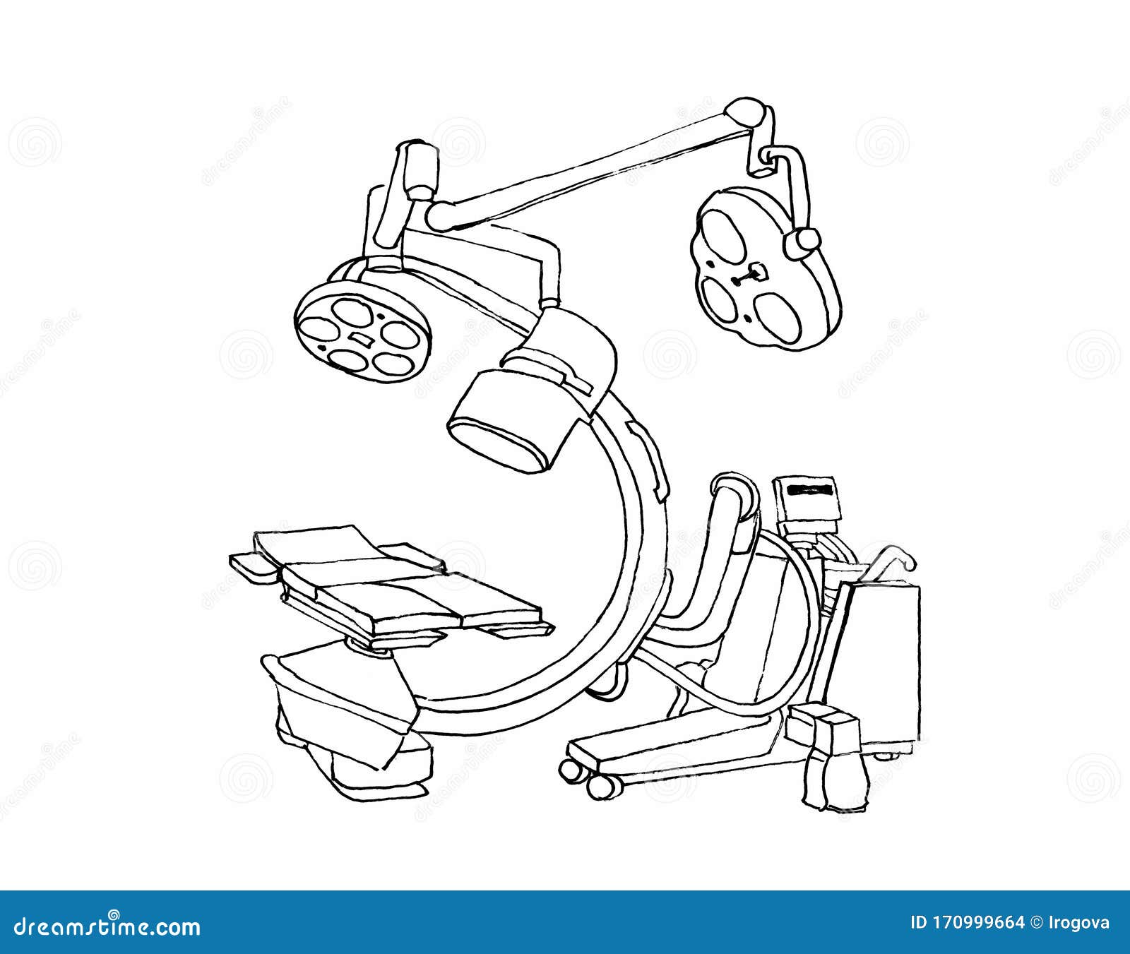 Graphic Sketch Operating Room, Table for the Patient Stock Illustration ...