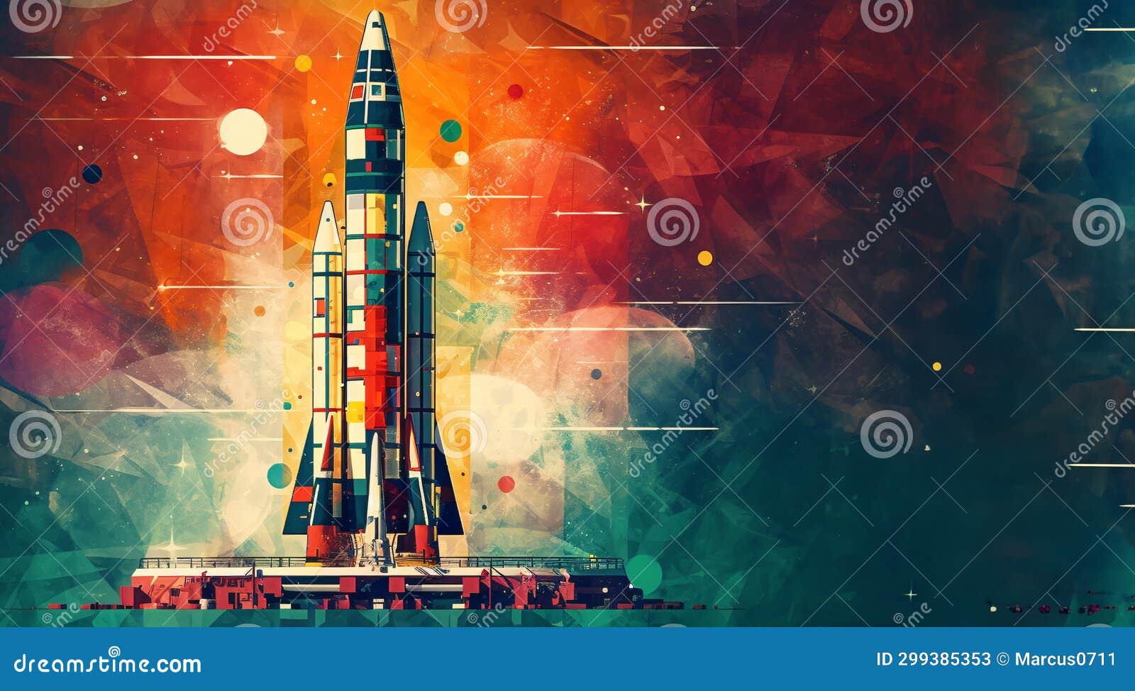 Graphic of a Space Shuttle Rocket Ready for Launch into Space Stock ...